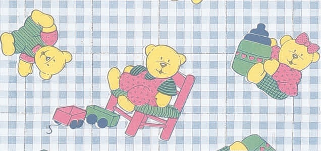 BLUE TEDDIES LIKE TYPE FABLON SELF ADHESIVE STICK ON STICKY BACK VINYL ...