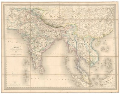 1858 Dufour Large Case Map of India, Burma, Mainland Southeast Asia | eBay