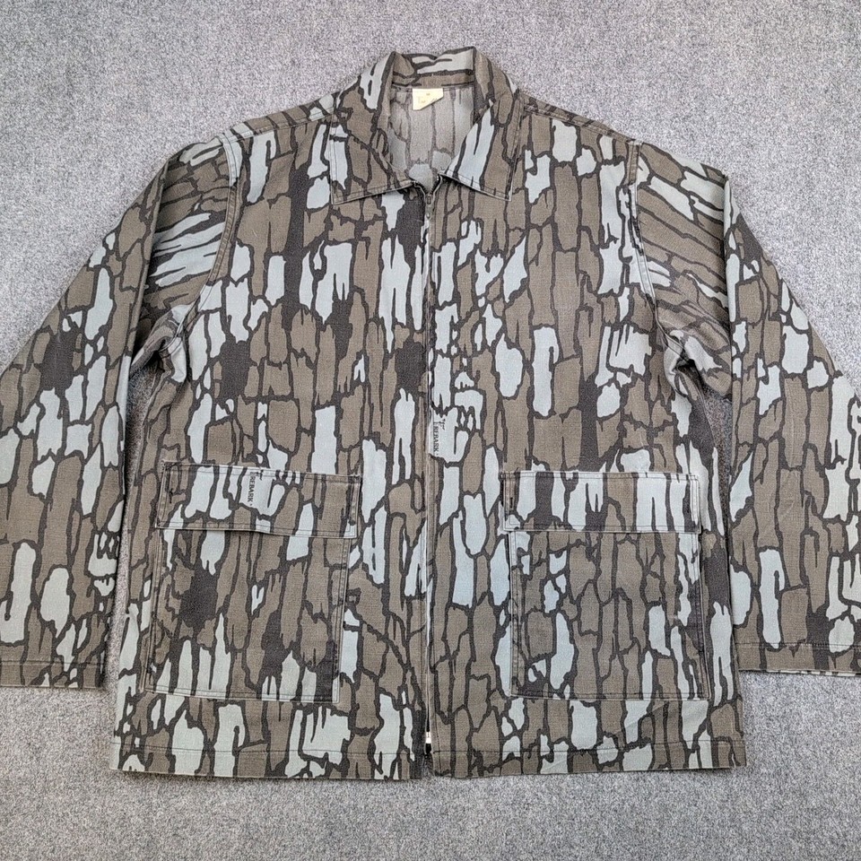 VTG Deerskin Shacket Mens XL Trebark Camouflage Camo Hunting USA Made ...