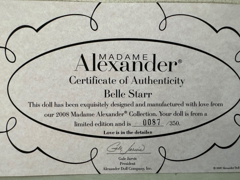 Madame Alexander BELLE STARR 2008 | eBay