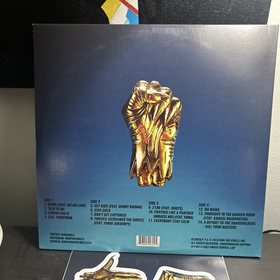 Run the Jewels 3 Gold Vinyl 2 LP Record W/ stickers Poster Booklet Like ...