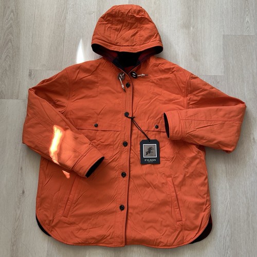 Filson Snohomish Reversible Buffalo Plaid Blaze Orange Wool Jacket Men ...