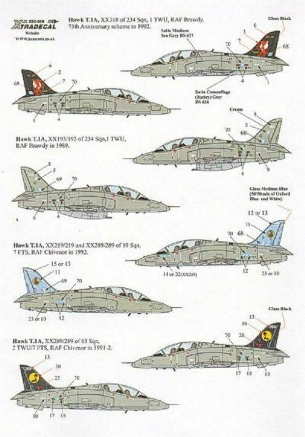 Xtradecal X32028 1/32 BAe Hawk T.1A All Over Grey Camos 1982-1996 Model ...