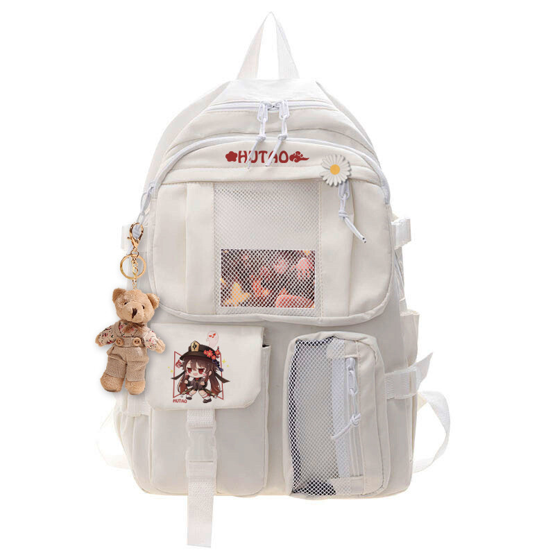 Genshin Impact Theme Backpack Hu Tao Ganyu Venti Nylon Cartoon Student ...