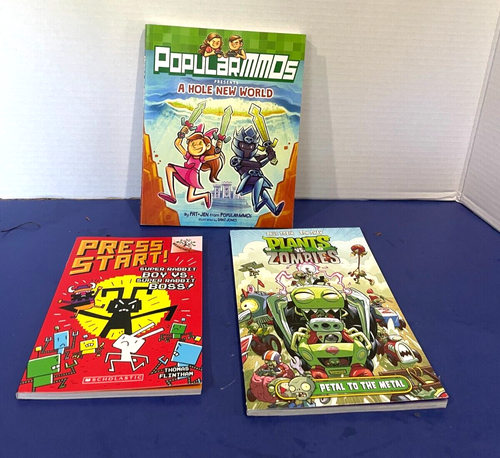 3 BOOKS PLANTS VS ZOMBIES POPULARMMOS A HOLE NEW WORLD SUPER RABBIT BOY ...