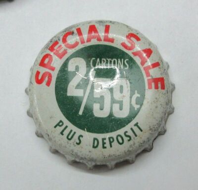 Canada Dry Special Sale Carton 2/59 Cents Soda Pop Bottle Cap Crown ...
