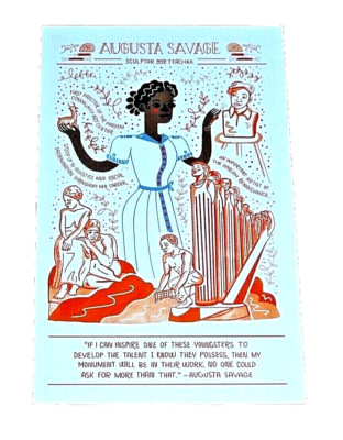 WOMEN IN ART POSTCARD ~ AUGUSTA SAVAGE ~ SCULPTOR & TEACHER - 1892 ...
