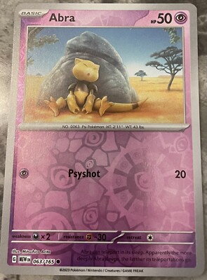 Pokémon - 151 - Abra 063/165 - Reverse Holo - ENGLISH - NM/M | eBay