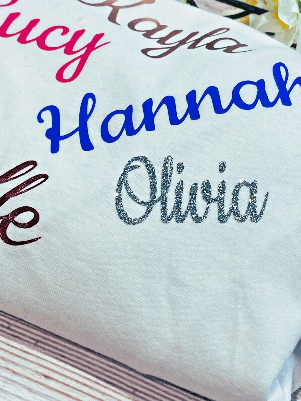 Personalised Iron On Names HTV Vinyl Decal Transfer Fabric Clothes 90 ...