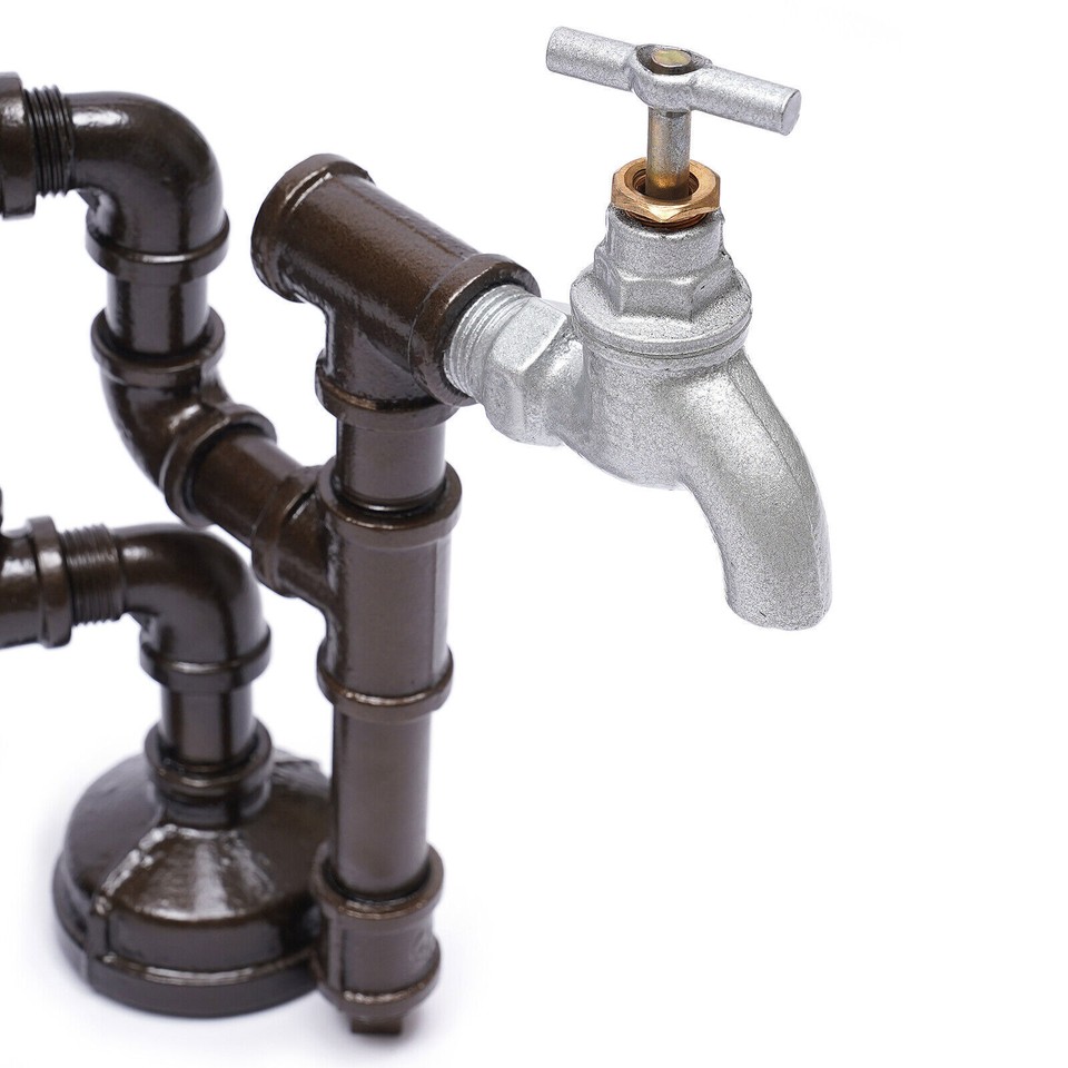 Steampunk Water Pipe Table Lamp Industrial Retro Rust Iron Water Pipe ...