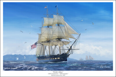 USS Constitution "Old Ironsides" Marine Art Print, Size 16" x 24" | eBay