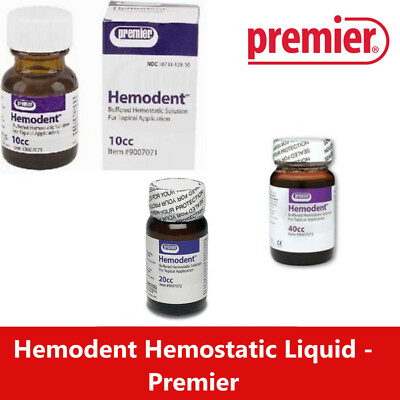 Dental Premier Hemodent 10 cc Buffered Hemostatic Solution 4 Topical ...