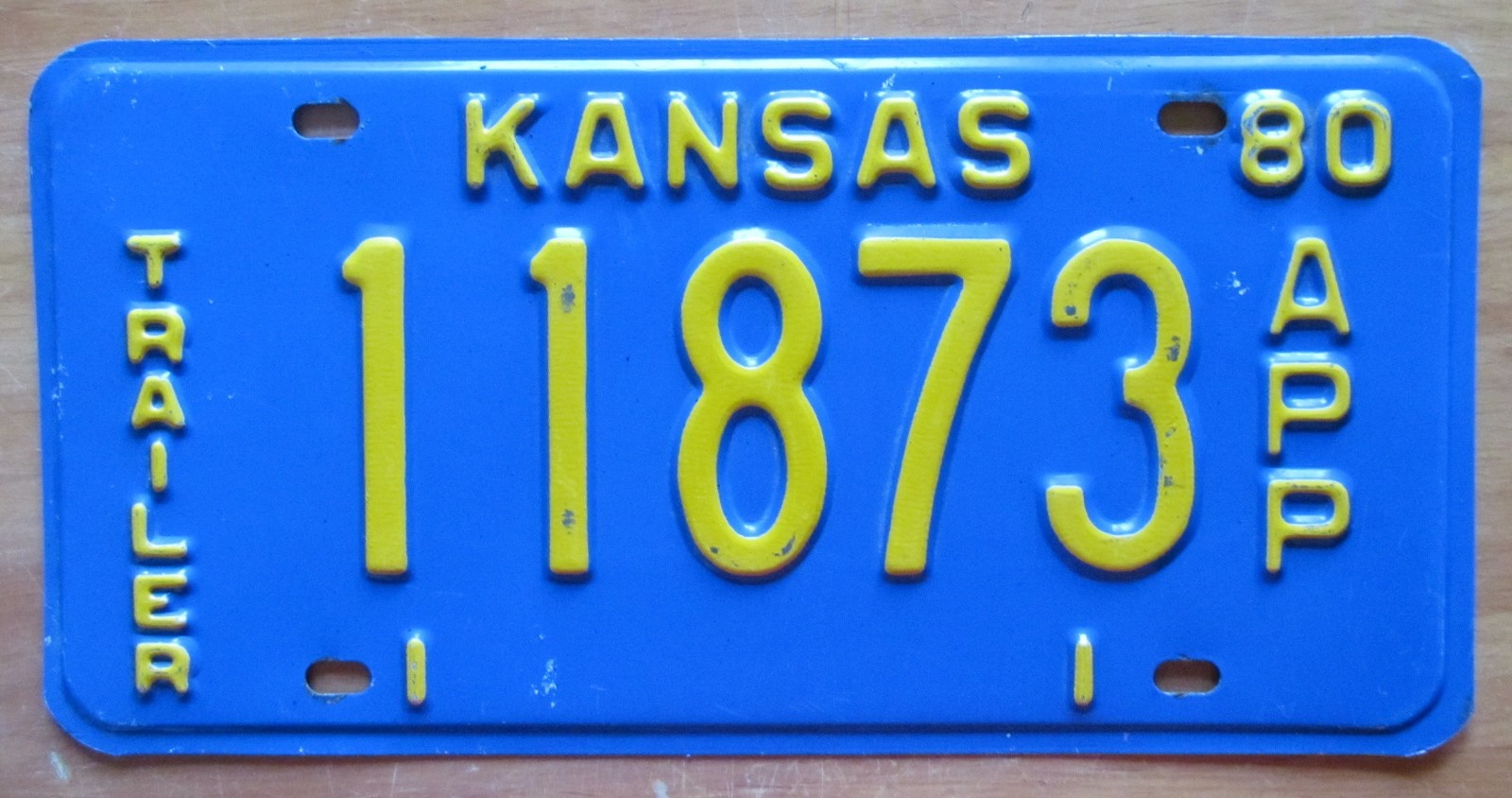 Kansas 1980 APPORTIONED TRAILER License Plate NICE QUALITY # 11873 | eBay