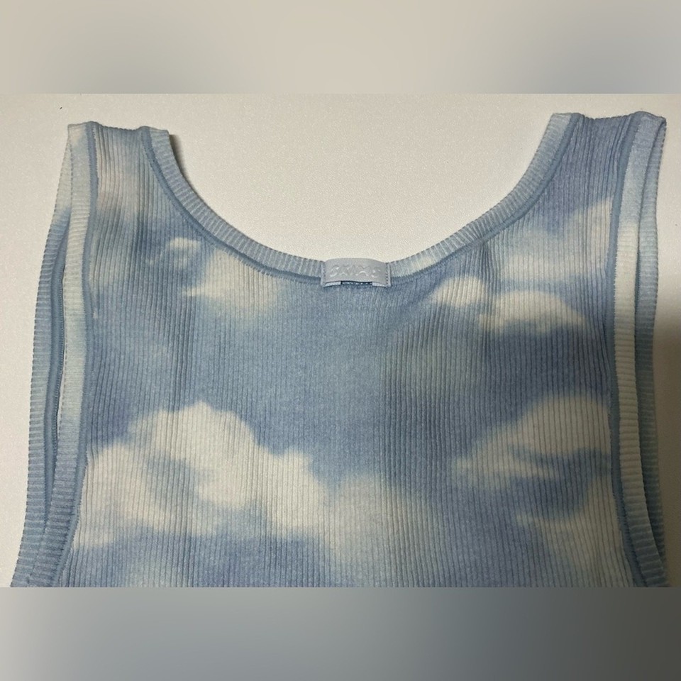 Skims Cotton Rib Tank and Boxer shorts Blue Quartz Cloud Print Size ...