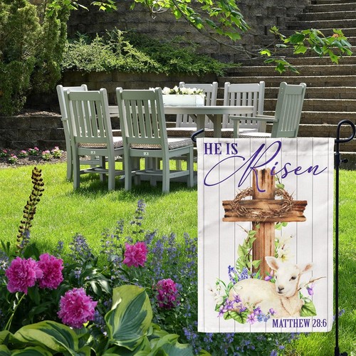 He is Risen Religious Garden Flags 12x18inch Burlap, 12.5"x18" | eBay