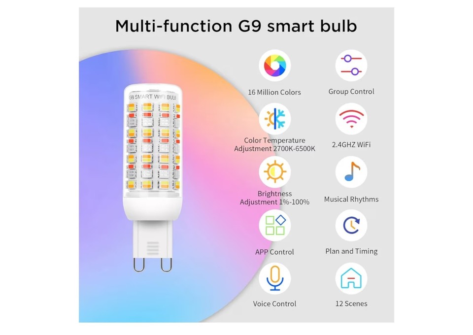 I-SHUNFA Wi-Fi RGBCW Smart G9 LED Bulbs, 3 Pack | eBay