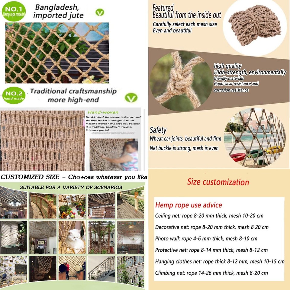 Hemp Rope Net Kids Climbing Safety Net Child Safety Rope Netting ...