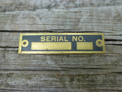 Antique Vintage Brass I.D. Serial Number Tag Blank Cadillac Lincoln ...
