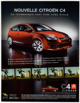 2005 CITROEN C4 Coupe HDi Original Print AD | Red car Transformers ...