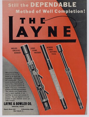1941 Layne & Bowler Co. Ad: Oil Drilling Products - Houston, Texas | eBay