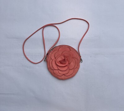 Small Round Pink Rose Crossbody Purse With Credit Holder | eBay