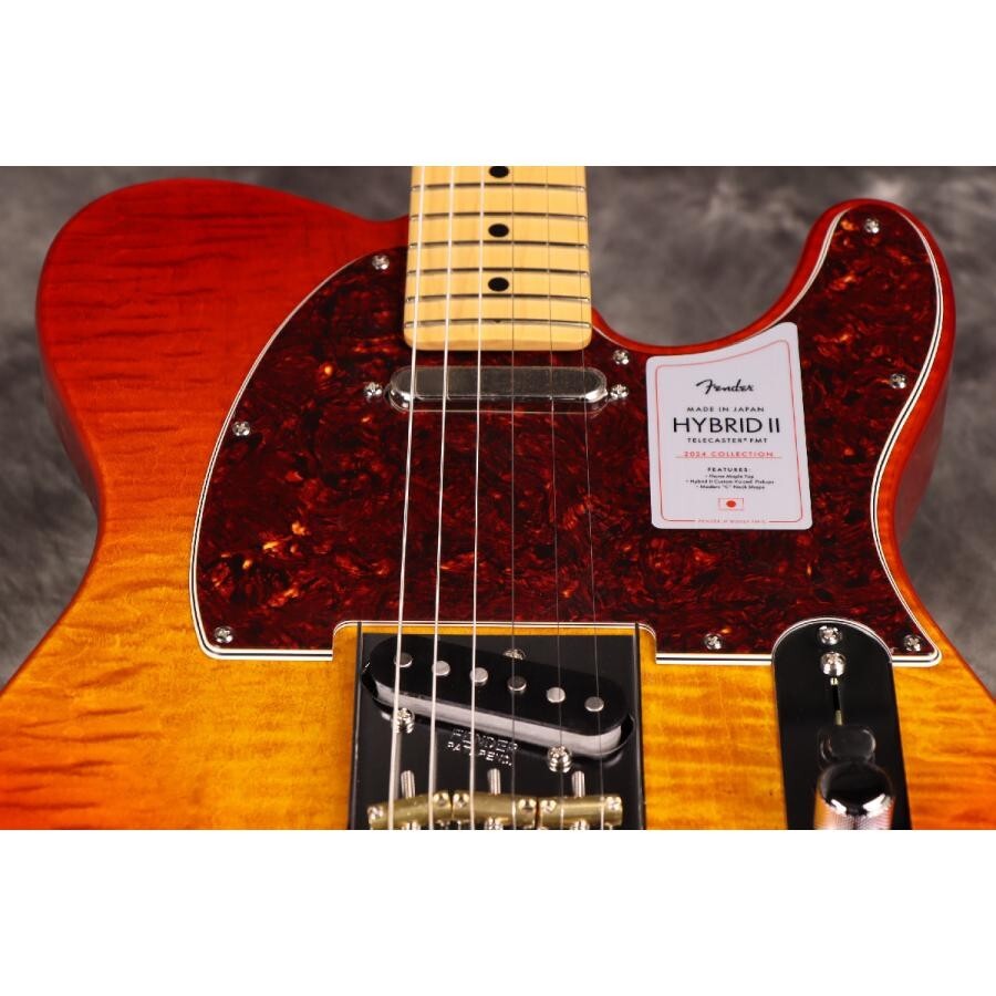 Fender 2024 Collection MIJ Hybrid II Telecaster Flame Sunset Orange | eBay