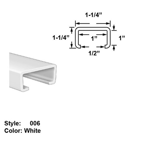 Food-Grade UHMW Plastic C-Channel Push-On Trim, Ht. 1-1/4" x Wd. 1-1/4 ...