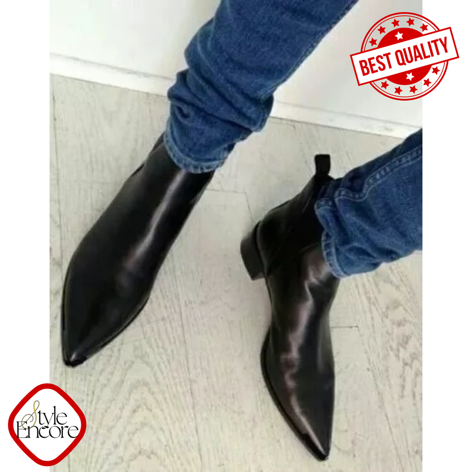 Men’s Black Leather Pointed Toe Chelsea Boots – Artisan Crafted Ankle ...