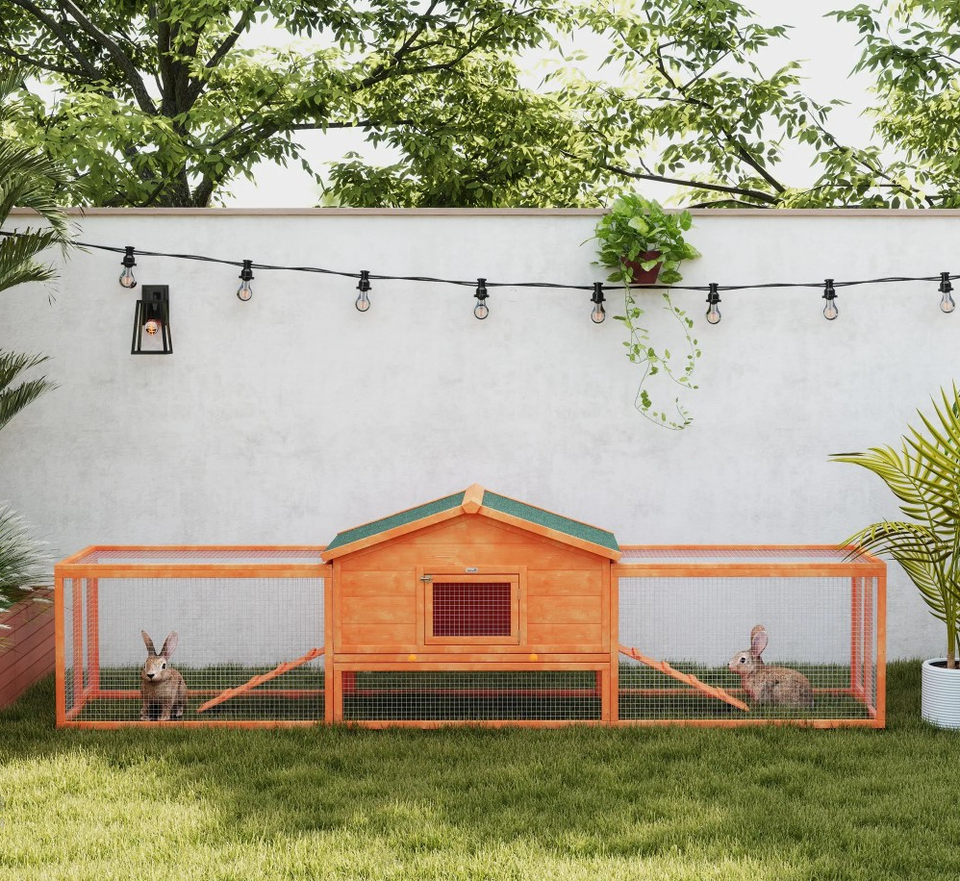 Extra Large 10FT Chicken Coop Hen Poultry Ark House Rabbit Hutch Run ...