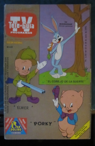 Tele Guia Regional TV Guide Mexico 1975 Cartoons Bugs Bunny Porky Pig ...