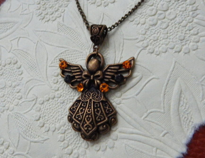Necklace Angel Pendant Gold Chain Jewelry Fashion Women Guardian Angel ...