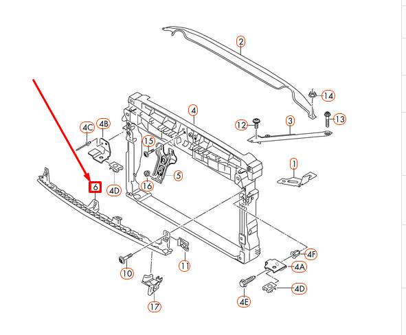 Volkswagen GOLF MK7 Front Bumper Support Bracket 5G0805705G NEW GENUINE ...