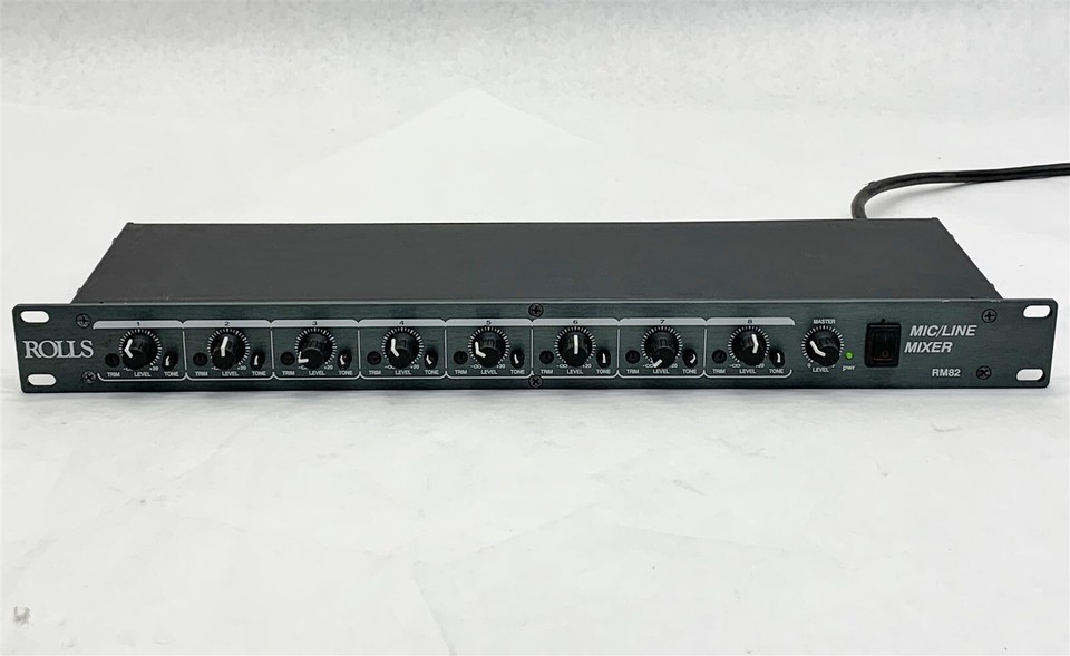 Rolls RM82 Rack Mount 1U Audio XLR 8-Channel Commercial Mic-Line Mixer ...