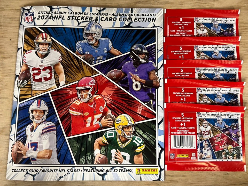 2024 Panini NFL Sticker & Card Collection Starter Set (Album & 5 ...