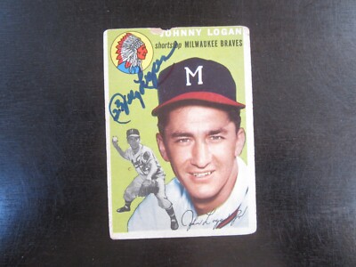 1954 Topps # 122 Johnny Logan Autograph Signed Card Milwaukee Braves | eBay