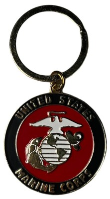 United States Marine Corps EGA Black & Red Keychain Key Chain Key Ring ...