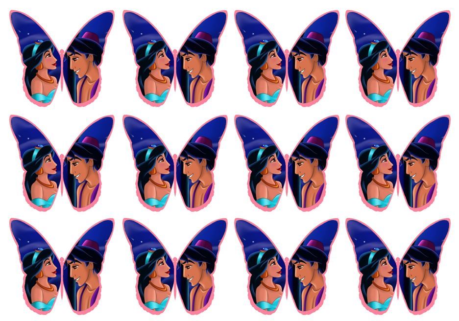 24 Princess Butterfly Edible Rice Paper Cup Cake Toppers (Uncut) | eBay