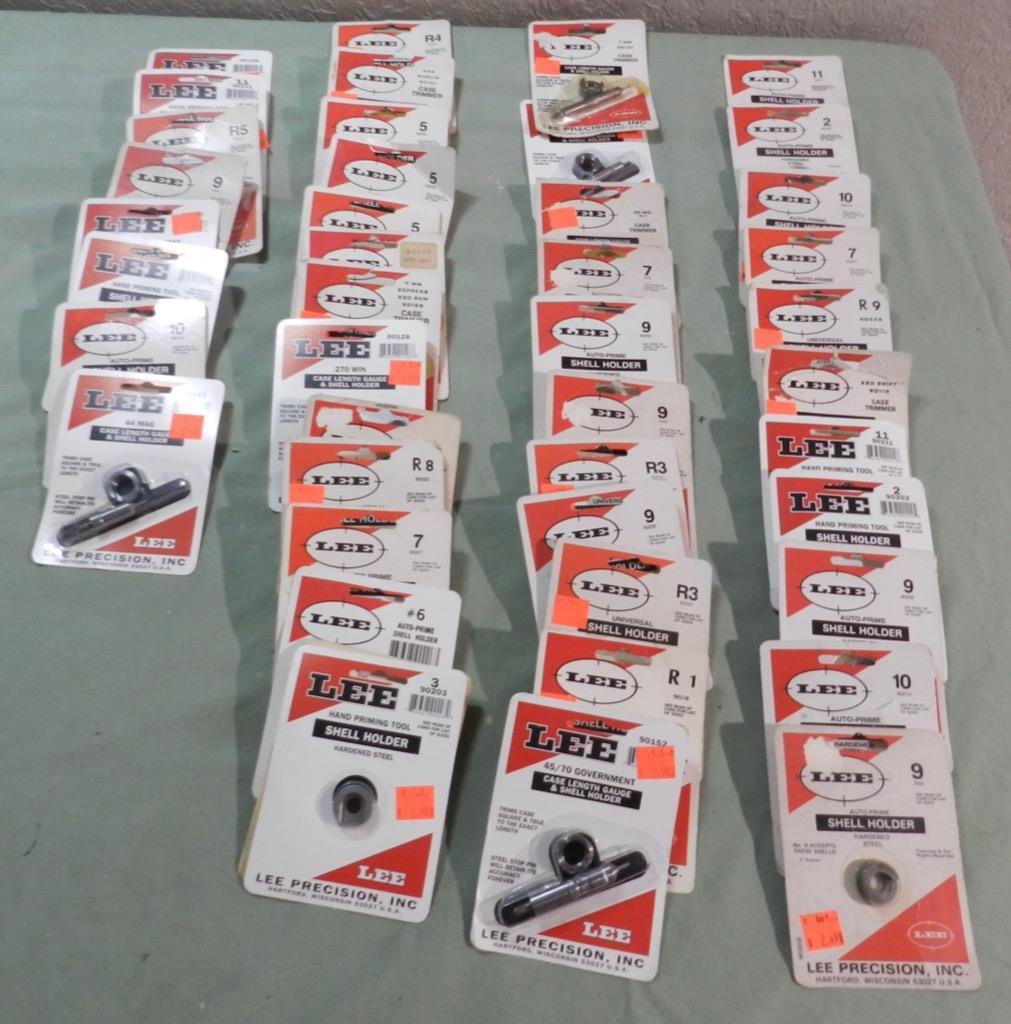 LOT of 44 LEE SHELL HOLDER nos LEE CASE TRIMMER LEE CASE LENGTH GAUGE ...