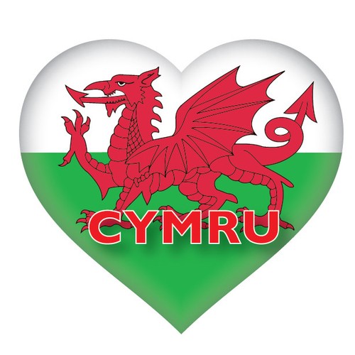 2 x WELSH HEART WALES Flag, car, van decal sticker | eBay