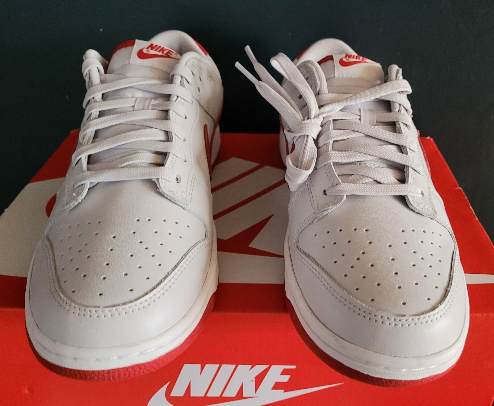 Size 12 - Nike Dunk Low Vast Grey Varsity Red for sale online | eBay