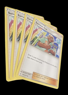 x4 Samson Oak Trainer Card 185/214 Pokémon TCG Unbroken Bonds Playset ...
