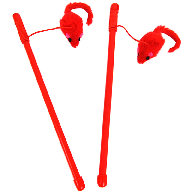 Hot Selling Pet Cat Toy Cute Design Mouse Teaser Wand Plastic Toy for ...