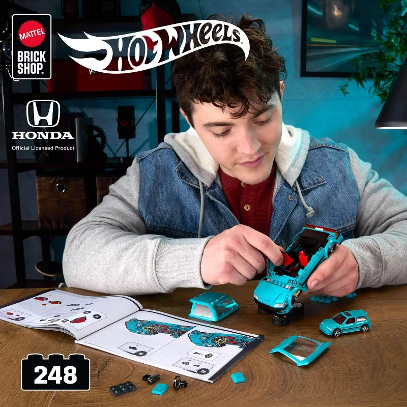 Mattel Brick Shop Hot Wheels Custom '90 Honda Civic EF Building Toy Kit ...