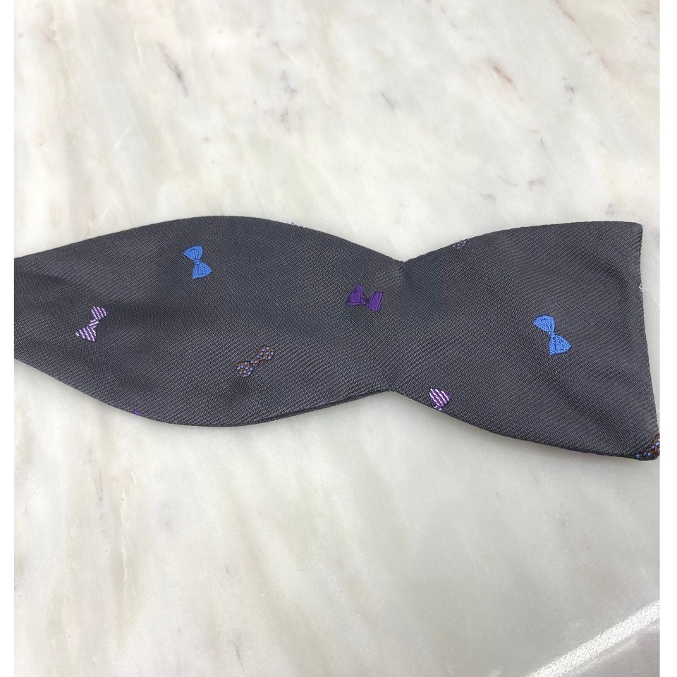 Edward Armah Nordstrom Gray Silk Bow Tie, Novelty Print, Bows, Wedding ...