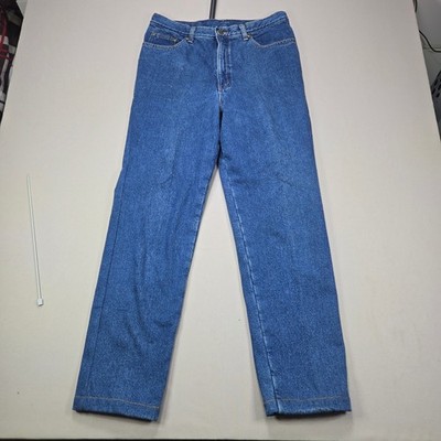 LL Bean Women Double L Relaxed Fit Jeans Blue Denim Lined Size 16T | eBay