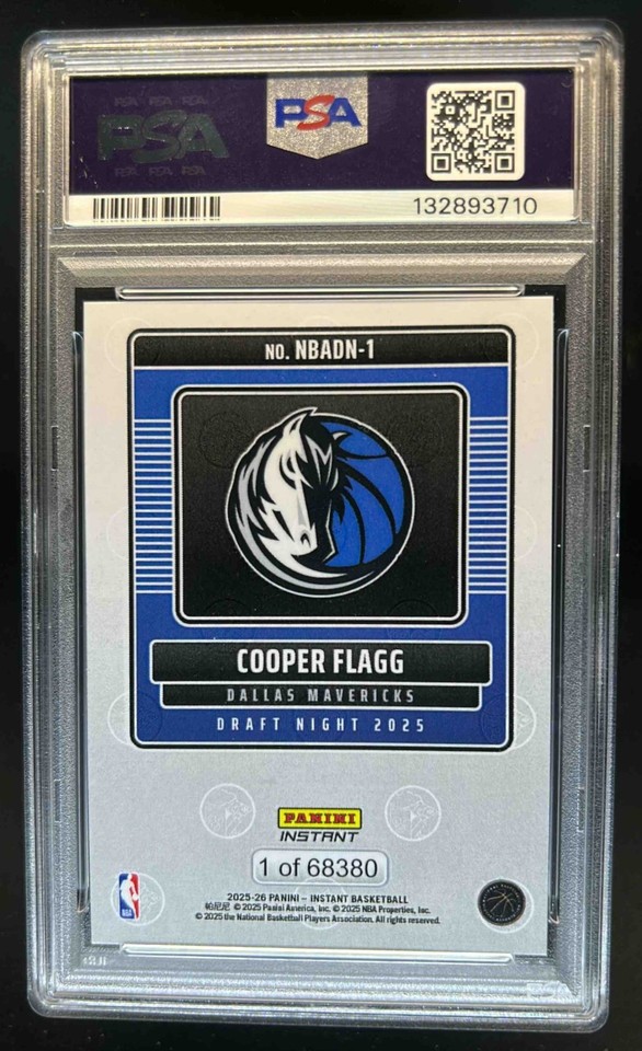 2025 Panini Instant NBA Draft Night Cooper Flagg RC #NBADN-1 Mavericks ...