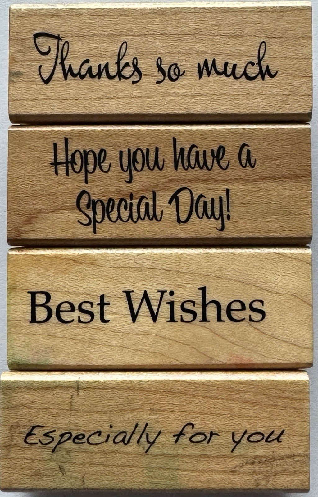 Set Of 4 Rubber Stamps Sentiments Quotes Phrases Cardmaking Junk ...