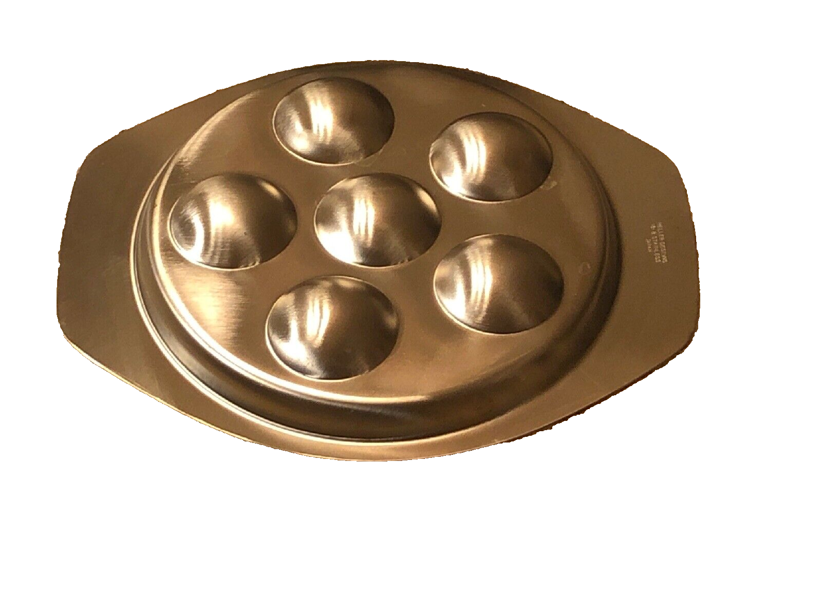 HELLER DESIGNS MCM 18-8 STAINLESS(7) ESCARGOT PANS/SERVEWARE 6 7/8" L ...