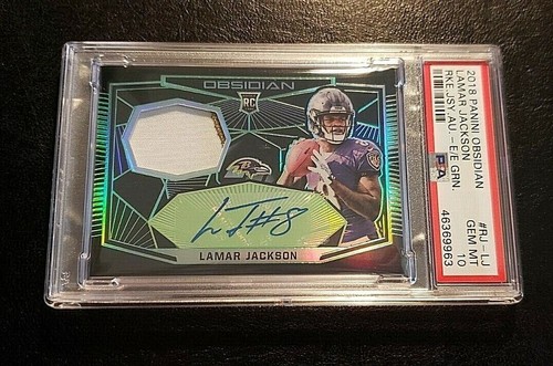 2018 Obsidian Lamar Jackson Rookie RC PSA 10 RPA AUTO SSP /25 Ravens ...