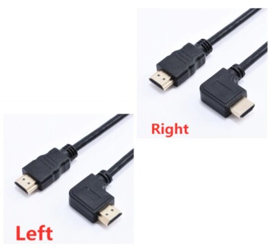90 Degree 270 Right Angle Left HDMI Cable Straight Connector Male TV ...